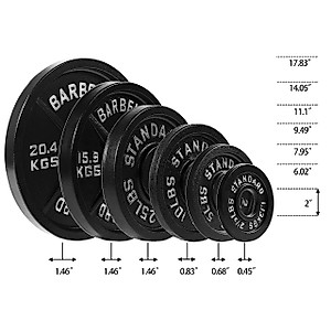 BalanceFrom Cast Iron Olympic 2-Inch Weight Plate, Pair