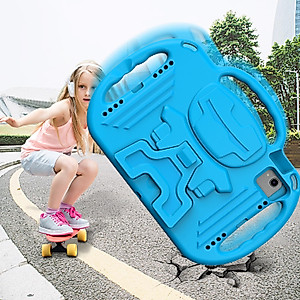 AVAWO Kids Case for iPad 10th 10.9 Inch 2022/iPad Air 6/5/4 2024 Generation Pro 12345- with Shoulder Strap/Handles/Adjustable Kickstand Light Weight Durable Cover for iPad 10 gen, Blue