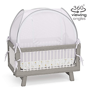 Nahbou Baby Crib Tent - Crib Canopy: Net Cover Crib Tent to Keep Baby from Climbing Out and Safety Crib Tent to Keep Cats Out. Popup Crib Net and Crib Cover Protects Against Mosquito Bites & Toddlers