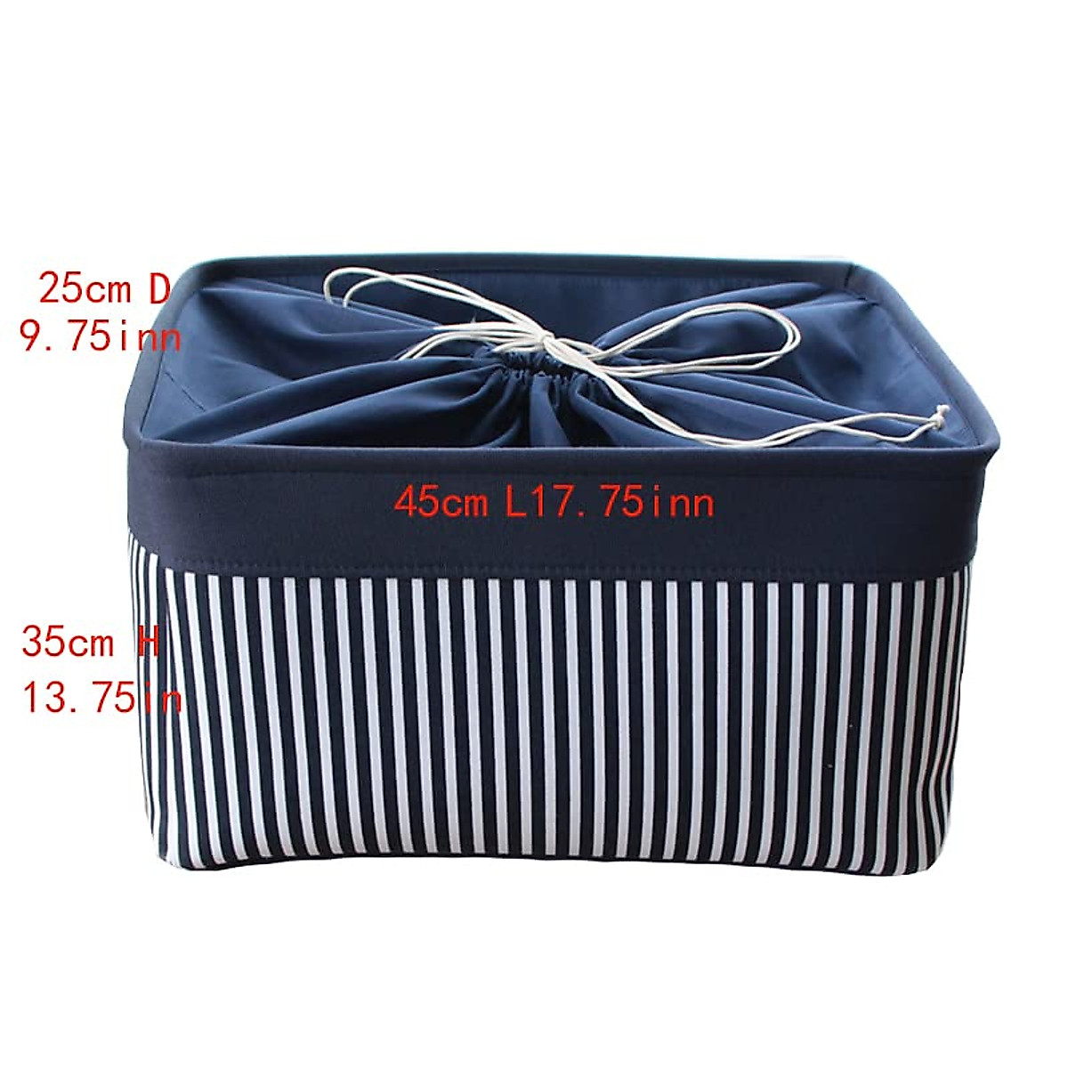 Queenie Wong 2 Pack Closet Canvas Fabric Storage Basket Storage Bins Organizing Baskets for Shelves, Closets, Laundry, Nursery, Decorative Baskets for Gifts Empty