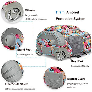 Tilami Rolling Backpack 19 inch with Lunch Bag Wheeled Laptop Backpack, Doughnut