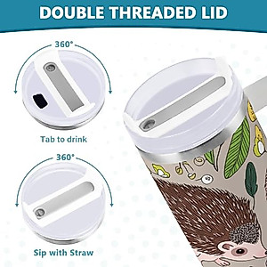 RPLIFE Adorable Hedgehogs Vintage Tan Coffee Tumbler, Stainless Steel Mug, Insulated Tumbler, Tumblers for Women