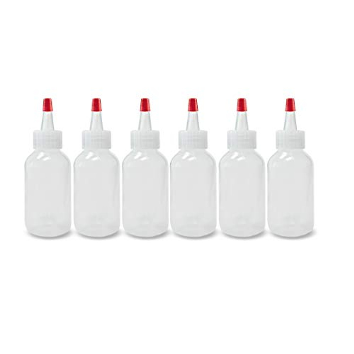 ljdeals 2 oz Plastic Squeeze Bottles with Yorker Caps, for Condiments, glues, Paints, Craft, Sauce and More…Pack of 6, BPA Free, Made in USA