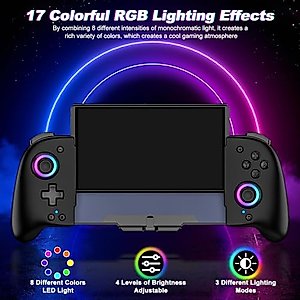 Spican Switch Controllers for Nintendo Switch/Switch OLED Controller, Switch Wireless Pro Controller One-Piece Joypad, Full-Size Ergonomic Handheld Mode Controller with Battery/Turbo/Programming