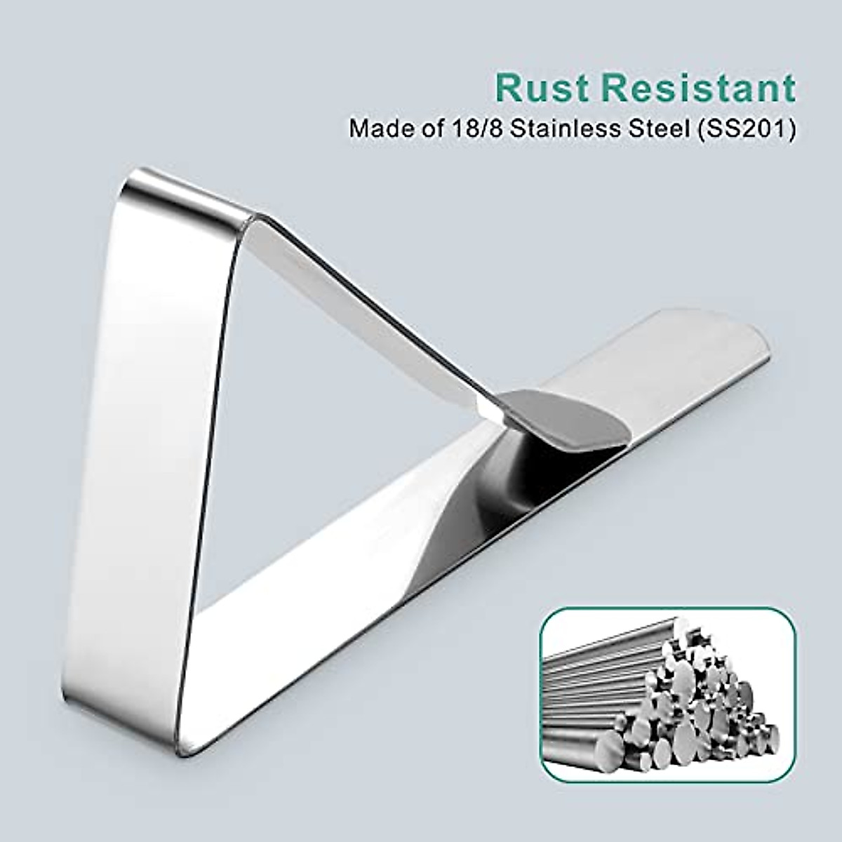 12 Pack Tablecloth Clips - Heavy Duty Picnic Table Clips, Stainless Steel Table Cloth Cover Clamps, Table Cloth Holders Ideal for Restaurant Picnics Marquees Weddings Graduation Party