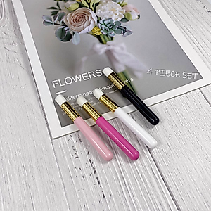 4 Pcs Lash Shampoo Brushes, Peel Off Blackhead Brush Remover Tool, Nose Pore Deep Cleaning Brush, Facial Cleansing Brushes, Eyelash Extensions Blackhead Brush Washing Brush