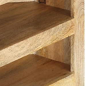 Corner TV Cabinet,TV Stand, Monitor Riser, Hi-Fi Cabinet, with 2 Open Shelves, 35.4"x17.7"x17.7" Solid Mango Wood