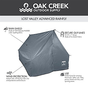 Oak Creek Advanced Hammock Rain Fly. 110 Inch Multipurpose Rainfly for Hammocks. Provides Protection from The Elements. Lightweight Waterproof Tarp Works with Any Camping Hammock