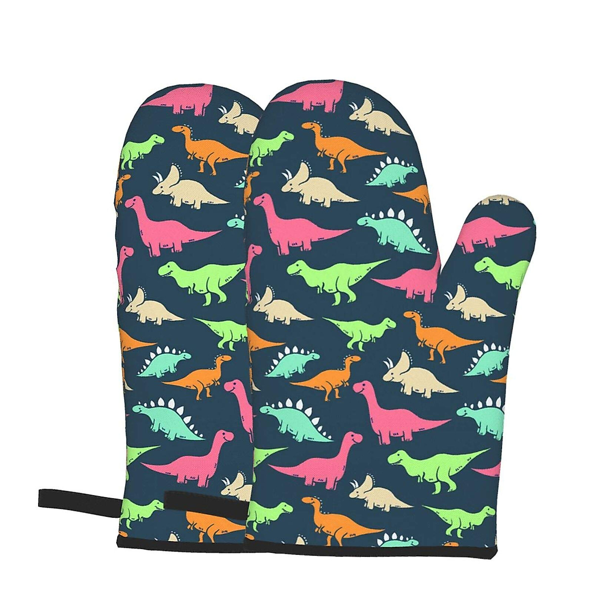 2 Piece Set Oven Mitts, Colorful Dinosaur Animal Baking Glove for Cooking BBQ
