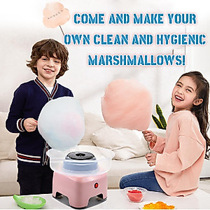 Cotton Candy Machine, Portable Countertop Cotton Candy Maker With Splash-Proof Cricle, Candy Floss Maker Includes Two Recyclable Candy Sricks (Color Random) & Sugar Scoop For Kids birthday Party (Green)