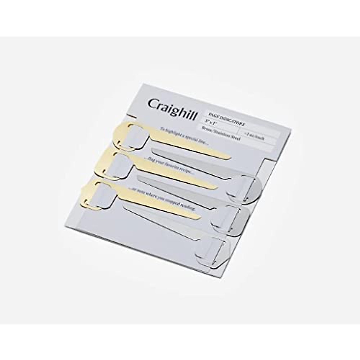 Craighill Page Indicator | Brass & Stainless Steel | 1 oz | Keep Track of Where You Left Off with A Stylish, Long-Lasting Replacement for Neon Stickers