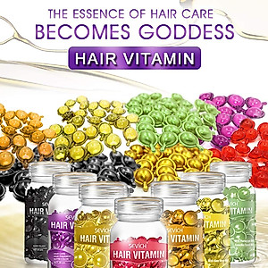 SEVICH Red Intensive Repair Capsules - Moroccan Oil & Jojoba Duo | Color-Lock Technology for Dyed Hair | Anti-Frizz Hair Serum Capsules (30 Count)