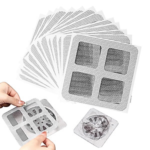 2024 New Qilucky 20PCS Disposable Shower Drain Hair Catcher Drain Screen for Shower Drain Mesh Cover Drain Sticker,Bathroom,Kitchen,Laundry, Bathtub,Sink,for Pet Hair