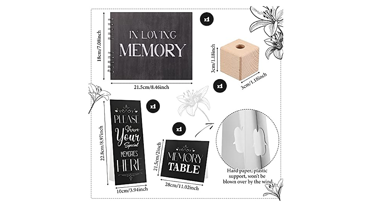 Funeral Guest Book Set - Elegant 66-Piece Memorial Tribute Kit