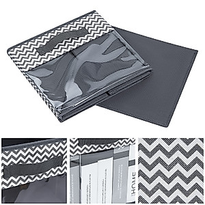 DIMJ Cube Storage Bins, 3 Packs Clear Window Fabric Storage Bin Organizer for Closet Shelves Home Storage Cubes Organizer with Handles