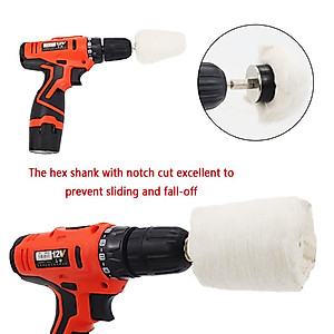 SCOTTCHEN Aluminum Polishing Wheel for Drill Chrome Rim Manifold Polishing Kit 3" x 1/4" Hex Shank Cone/Mushroom/Column - 3pcs