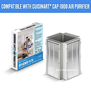 G6 Wellness H13 HEPA Replacement Filter Compatible with Cuisinart CAP-1000 Air Purifier | 3 in 1 Filtration | Medical Grade True HEPA Filter H13 | Activated Carbon | Pre-Filter