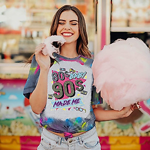 FLOYU 80s Baby 90s Made Me Shirt 90s Womens T-Shirt 90s Outfit Tops Vintage 80s 90s Tee Tops Casual 90s Party Shirts Top