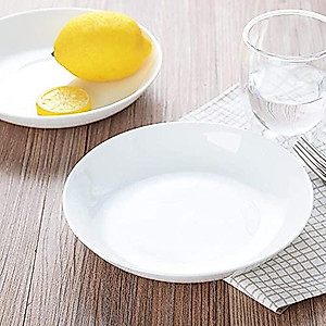 GagalU Fine Dinnerware Set,10 Piece Dinnerware Set, White Ceramics Dinner Set, 4.5 Inch Dinners Plates, 8 Inch Cereal Bowls Set, Service for 6