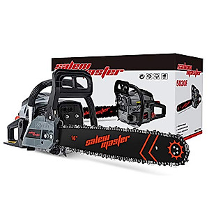 SALEM MASTER Chainsaw Gas 5820F 58CC 2-Cycle Gas Powered Chainsaw, 16 Inch Chainsaw, Handheld Cordless Petrol Gasoline Chain Saw for Farm, Garden and Ranch (5820H-16inch)