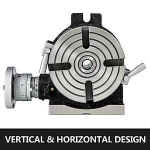 BestEquip Rotary Table 6inch(150mm) Horizontal Vertical Milling Table 2/5inch(10mm) 4-Slot Milling Rotary Table MT-2 Rotary Table for Milling with Indexing Plate Set for Precision Milling Drilling