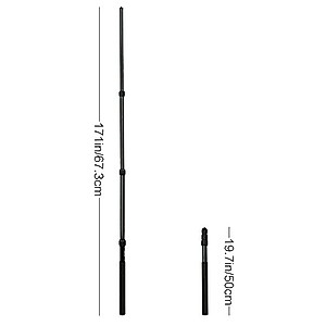 Koolertron Portable Mic Boom Pole Arm 4 Section Stretchable Padded Handheld Telescopic Aluminum Adjustable with Easy Twist Locks and Padded Handle for Professional Shotgun Microphones Fish Pole exte