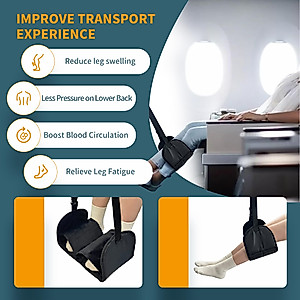 Greastar Airplane Foot Rest, Upgrade Airplane Hammock for Adults and Kids,Foot Rest for Airplane Travel,Train,Office and Home Improve Swelling and Soreness.