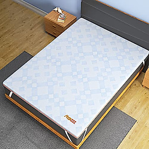 Maxzzz 3 Inch Full Size Mattress Topper-Gel Memory Foam Bed Topper-Copper Infused Pressure Relief Pad-Soft Removable Washable Cover-2 Layer Ventilated Design High-Density Memory Foam