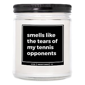 YouNique Designs Funny Tennis Gifts 9oz Candle, Gifts for Tennis Players, Gifts for Tennis Lovers- Cute Tennis Gifts for Women, Men - Tennis Themed Gifts, Tennis Gift Ideas (Mahogany Teakwood)