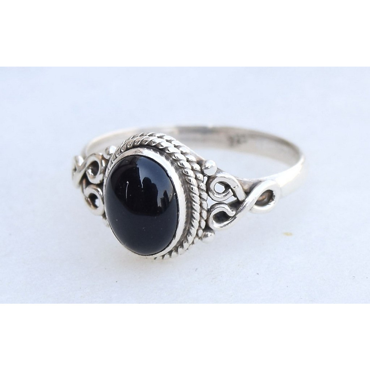 Black Onyx Stone Ring 925 Sterling Silver Statement Ring For Women Handmade Rings Gemstone Christmas Promise Ring Size US 7 Gift For Her