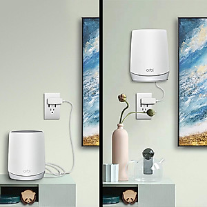PETIMETI Wall Mount for Netgbear Orbi WiFi 6 Router with Sturdy Metal Stand Compatible Orbi WiFi 6 Router RBK753 RBK852 RBK853 RBS750 RBK752 RBK850 RBS750 RBS751(2 Pack)