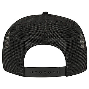 OTTO Square Flat Visor SNAP 5 Panel Mesh Back Trucker Snapback Hat - Black