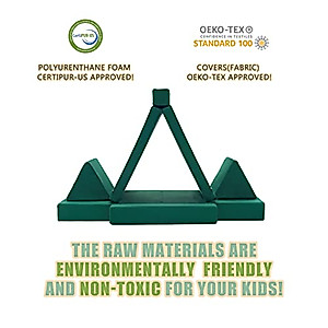 jela Kids Couch Extended Size 8PCS for Family, Floor Sofa Couch Modular Funiture for Kids Adults, Playhouse Play Set for Toddlers Babies, Modular Foam Play Couch Indoor 66" x 33" x 22" Green