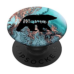Teal Rose Mama Bear Watercolor PopSockets Swappable PopGrip
