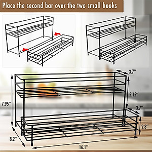 Coffee Syrup Organizer Rack, 2 Tier Coffee Syrup Stand Holder for Coffee Bar, 10 Bottles Wine Bottle Holder, Coffee Station Organizer Storage Shelf for Cocktail, Dressing, Coffee Bar Accessories