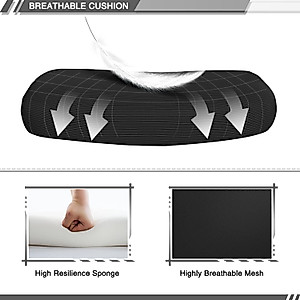 Qulomvs Mesh Ergonomic Office Chair with Footrest Home Office Desk Chair with Headrest and Backrest 90-135 Adjustable Computer Executive Desk Chair with Wheels 360 Swivel Task Chair