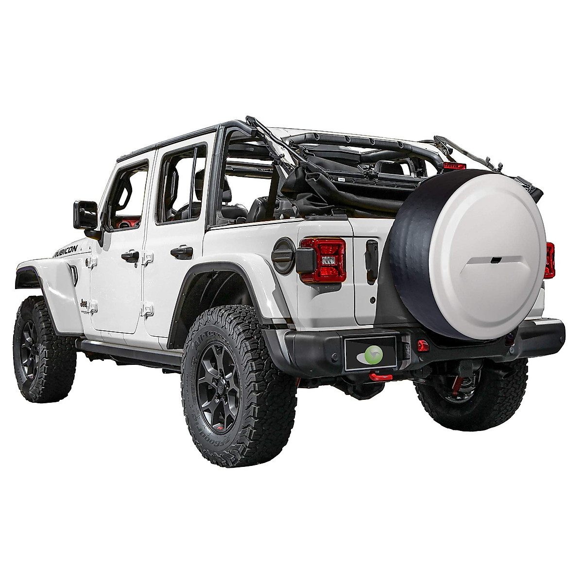 Boomerang - 32" Color Matched Rigid JL Tire Cover (Plastic Face & Vinyl Band) for Jeep Wrangler JL (w/Back-up Camera) - (2018-2021) - Bright White