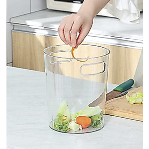 SAROSORA Trash Can 1.3 Gallon / 5 Liter 2-Pack Portable Small Wastebasket Mini Garbage Can Ice Bucket for Kitchen Bathroom Office Bedroom Living Room (Transparent, 2)