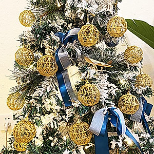 18 Pieces - 2.36" Golden Christmas Balls, Gold Glitter Glitter Christmas Tree Ornament Hanging Balls Ornament Window Decoration Set (2.36" Gold Balls - 18 pcs)