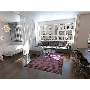 Unique Loom Del Mar Collection Area Rug-Transitional Inspired with Modern Contemporary Design, 6' 0 x 9' 0 Rectangular, Violet/Ivory