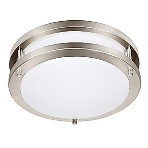 Drosbey 24W Dimmable LED Ceiling Light Fixture, Kitchen Light Fixtures, 10 inch Flush Mount Ceiling Lights for Bedroom, Bathroom, 5000K Daylight White, Super Bright 2400LM
