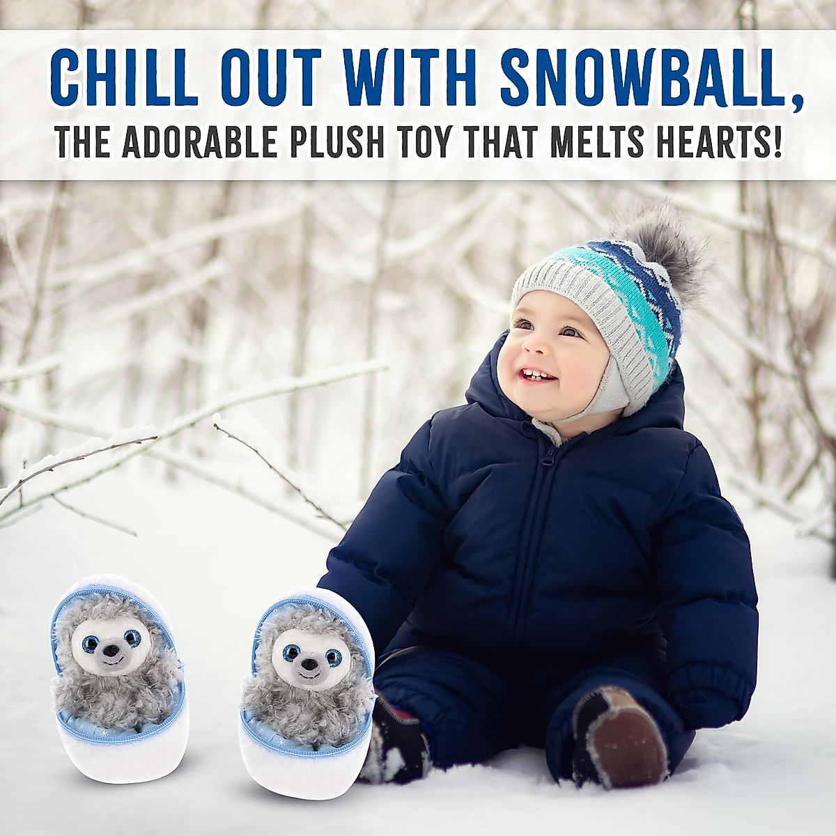 Made By Aliens Snowball Stuffed Surprise Zip Up Stuffed Animal – 6 inch Cute & Soft Plush Animal Toy – Perfect for Friends and Family All Ages Christmas Thanksgiving (Sloth)