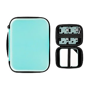 Vixic Hard Case Compatible Label Maker D1600/P3200 - Green Box with Holder for Printer & Labeling Tapes Refills and Mesh Pocket for Accessories