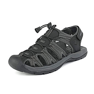 DREAM PAIRS Men's 160912-M-NEW Adventurous Summer Outdoor Sandals,Size 11,Black/Dark/Grey,160912-M-NEW