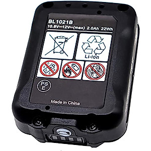CNBY 2 Pack BL1021B BL1016 2,0Ah 12V/10.8V Battery Replace for Makita 12V Max CXT Lithium-Ion Battery BL1021B BL1016 BL1041B 197339-1 197406-2 BL1040 BL1040B BL1015B