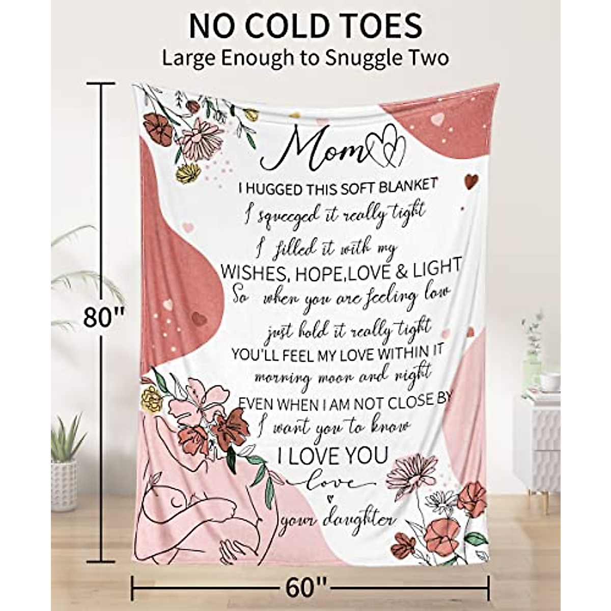 Petrala Gifts for Mom from Daughter, Mothers Day Birthday Gifts for Mom, 80" x 60" Soft Boho Mom Blanket, Best Unique Great Mothers Day Blanket Presents Gift from Husband Daugther, Mom Birthday Gifts