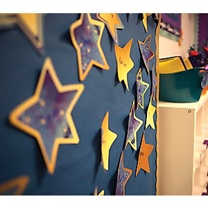 Carson Dellosa Galaxy Stars Cutouts, 36 Marble & Gold Star Cutouts for Bulletin Board and Classroom Décor, Galaxy Décor Classroom Cut-outs, Space Décor Cutouts for Classroom Bulletin Board Decorations