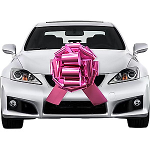 1Pcs 14 InchGiant Gift Bow, Giant Pink Car Bow Large Gift Bow for Large appliances,Bikes,Table Decorations and Party Events Decoration (Pink)