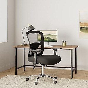 Big and Tall Office Chair 600lbs, Ergonomic Computer Desk Chair for Heavy People with 4D Adjustable Armrest and Lumbar Support, Heavy Duty Metal Base Mesh Chair with Wide Seat for Home Office