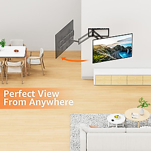 ELIVED Long Extension TV Mount for Most 37-75 Inch TV, Full Motion Wall Bracket with 29.5 inch Long Arm Articulating TV Wall Mount, Max VESA 600x400mm, Holds up to 88lbs, fits Wood Studs 12"-24".